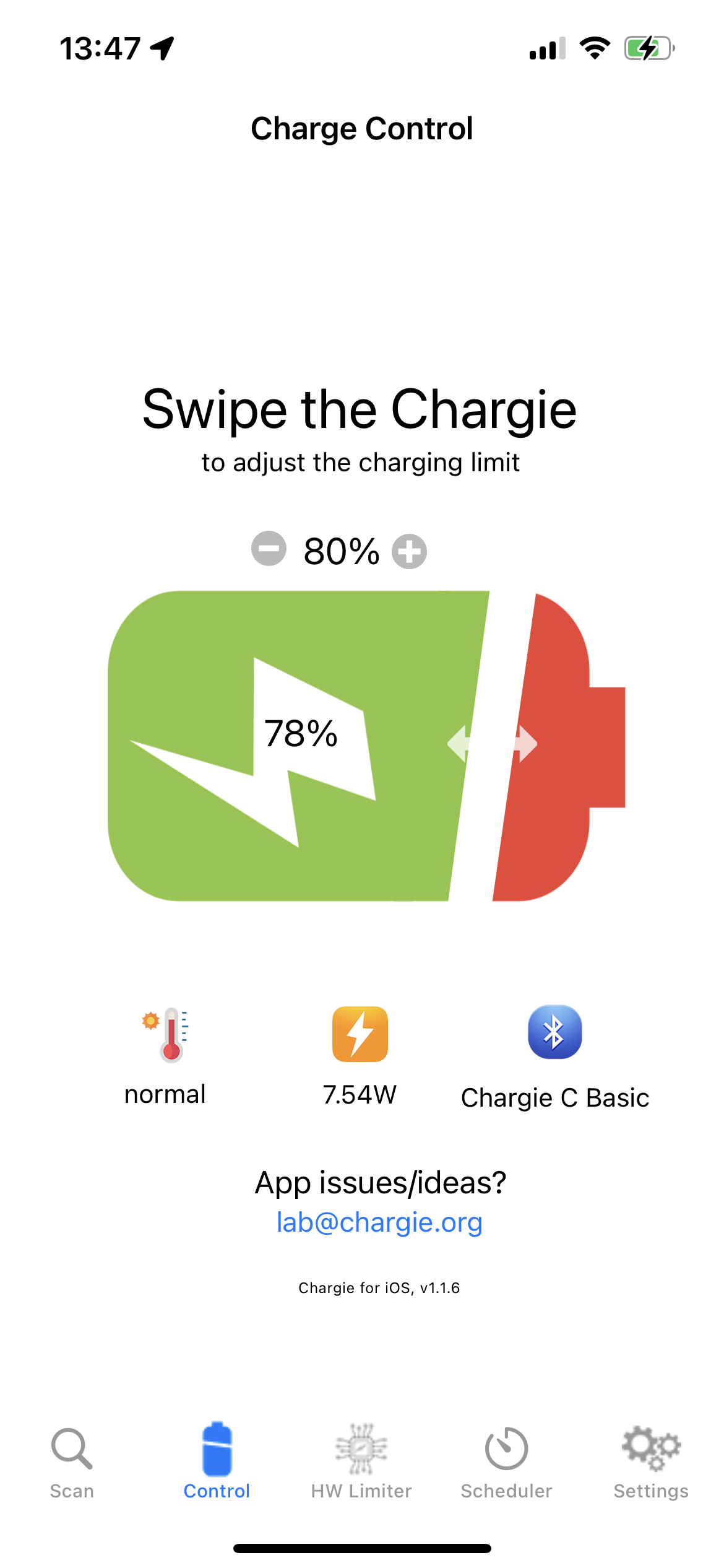 Chargie - How to Use Chargie's iOS/iPadOS app