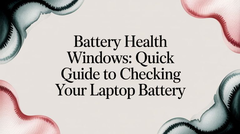Battery Health Windows: Quick Guide to Checking Your Laptop Battery