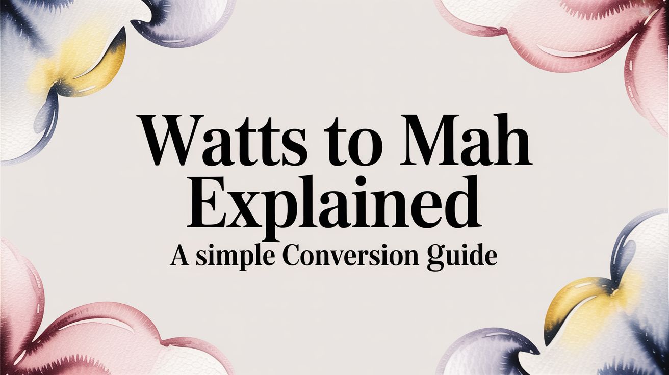 Watts to mAh Explained: A Simple Conversion Guide